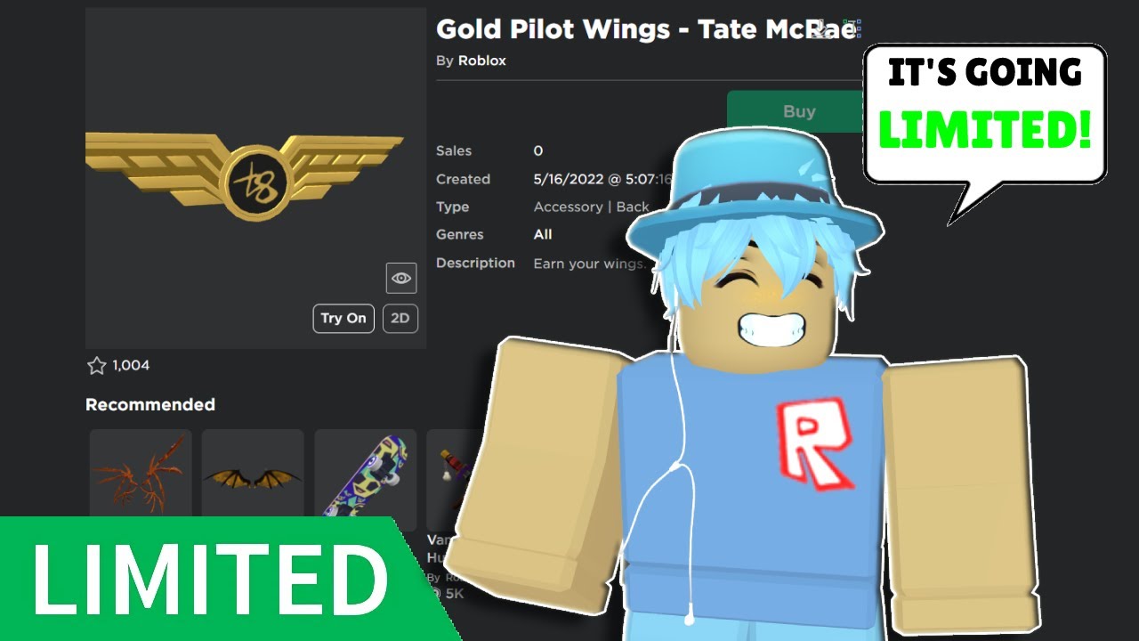 *BUY FAST* NEW GOLDEN PILOT WINGS ARE GOING LIMITED! (ROBLOX TRADING ...