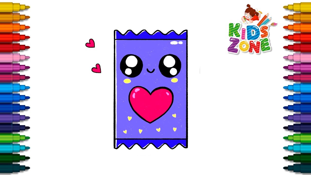 How to Draw Cute Chocolate - Cute Chocolate drawing - Easy Kids ...