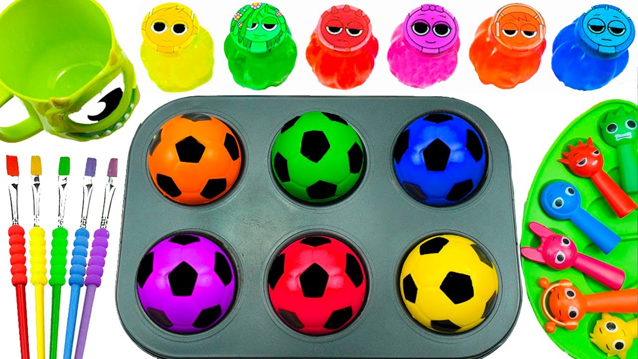 Satisfying Video DIY How To Make Rainbow Mini Football Balls Cupcake ...
