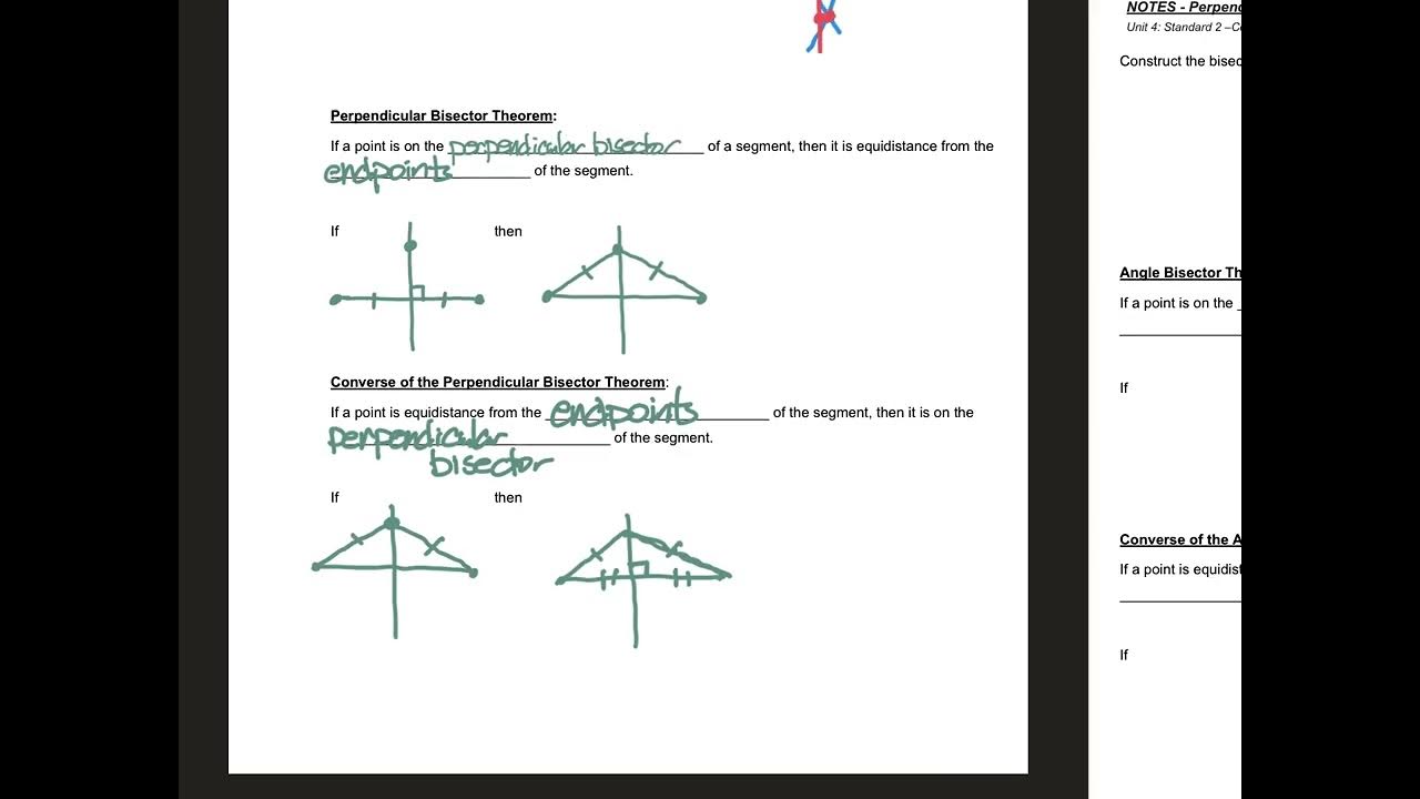 NOTES - Perpendicular and Angle Bisectors - YouTube
