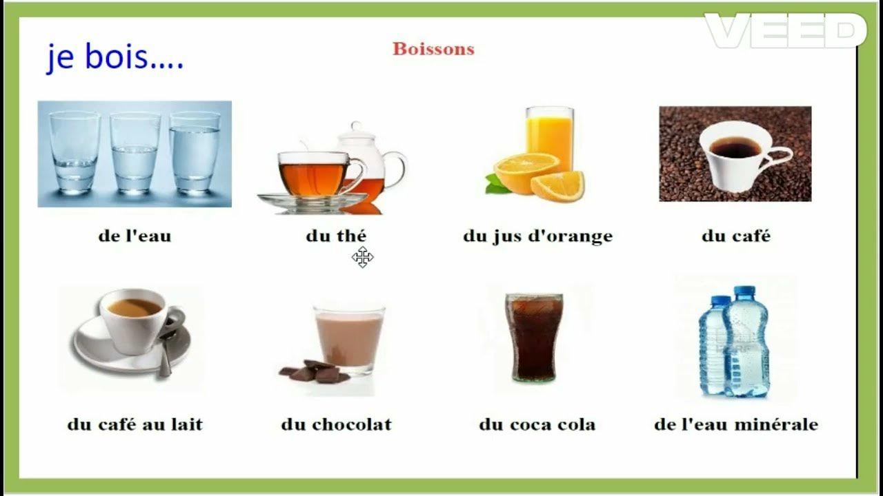 Le verbe Boire au présent (verb to Drink in the present tense) - YouTube