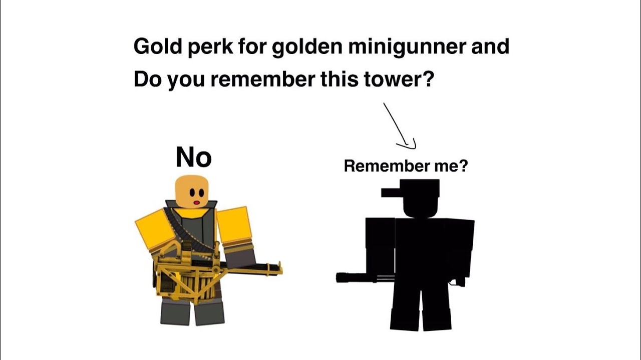 Golden minigunner and old tower (Roblox tower defense simulator) - YouTube
