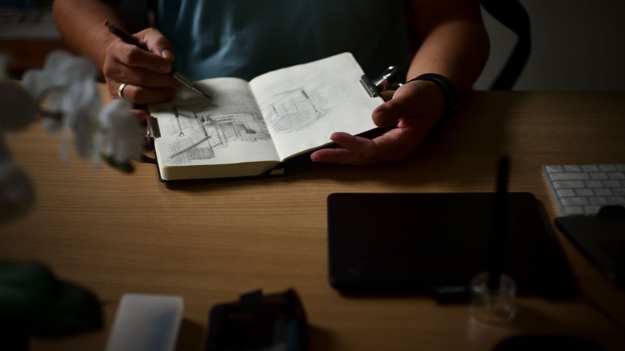Fluid sketch lines - YouTube