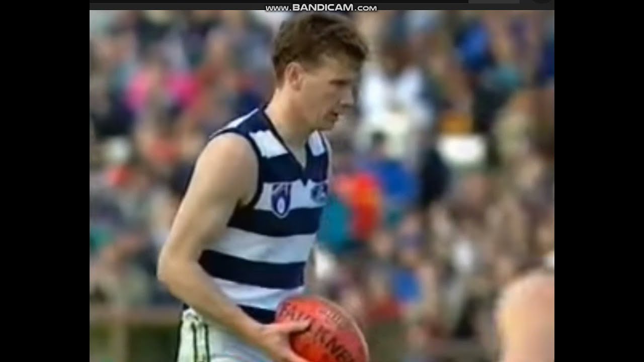 Port Adelaide Coach Ken Hinkley kicks a goal for Geelong 1992 at ...