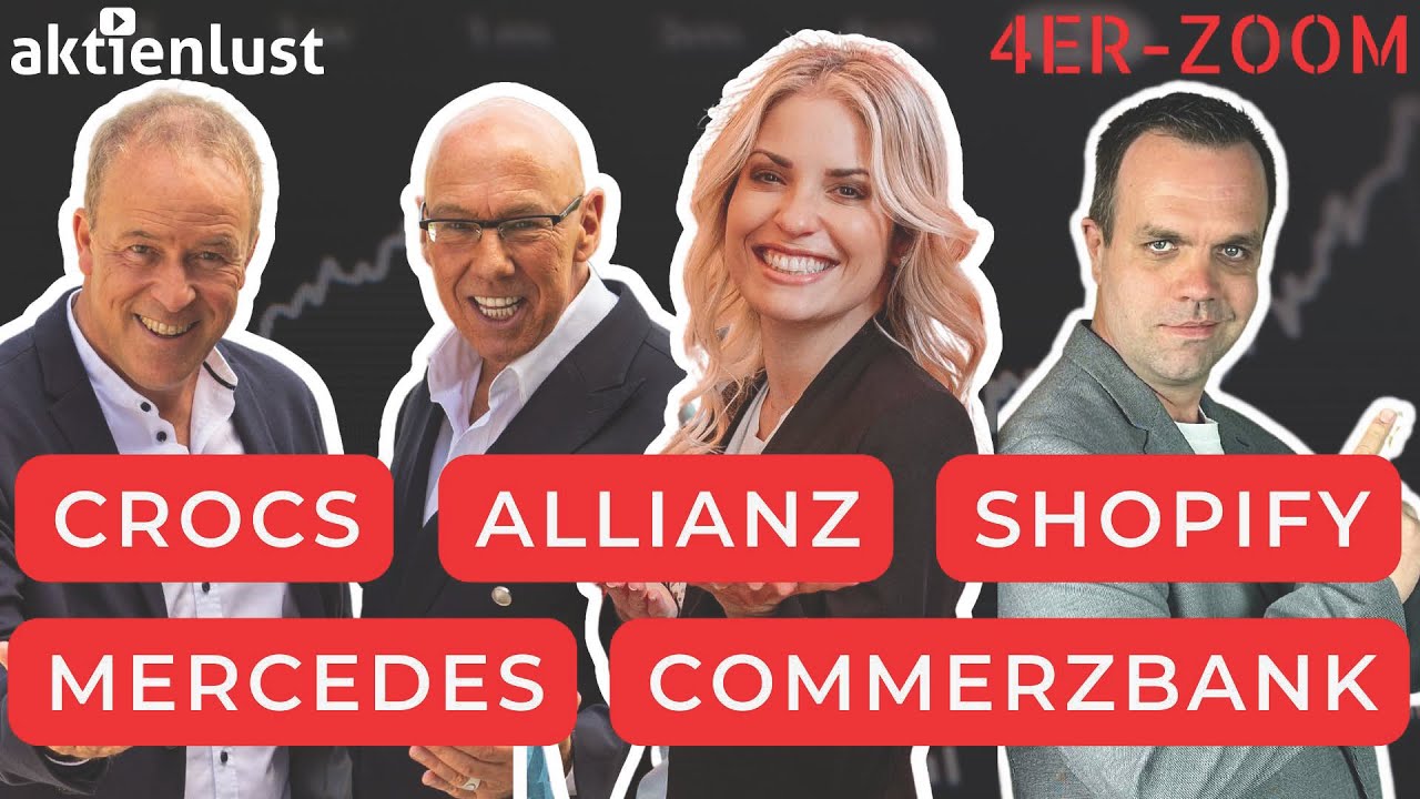 Allianz, Mercedes, Shopify, BB Biotech, Crocs, Commzerzbank, Gold: 4er ...