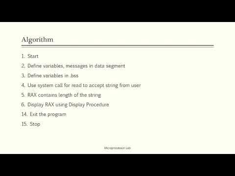 ALP to accept string and display its length - YouTube