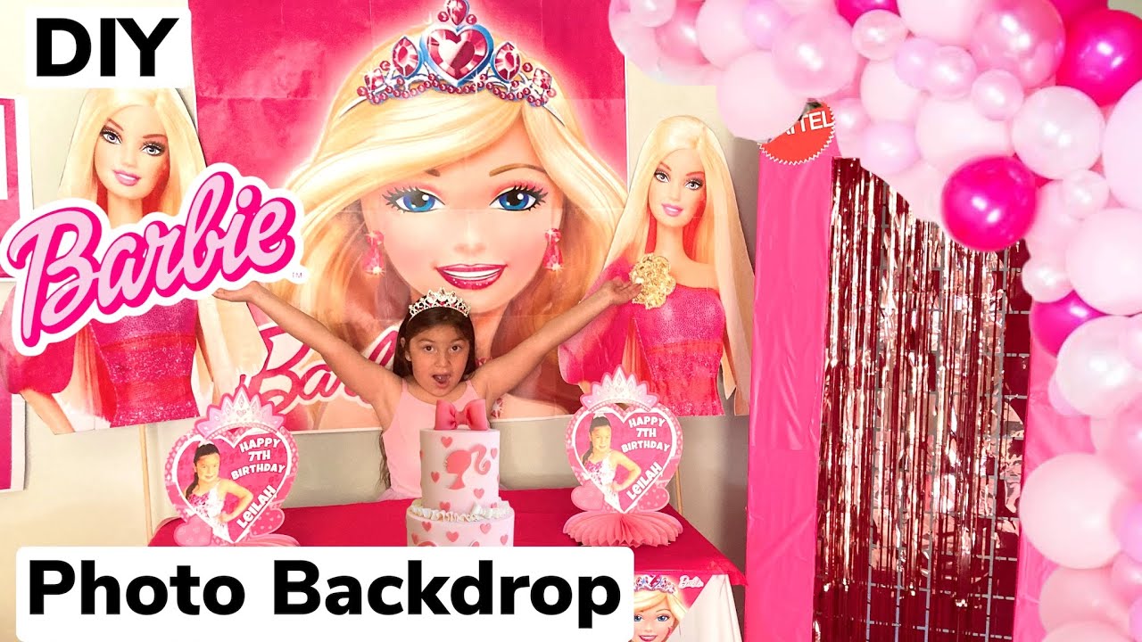 DIY Barbie 3ft x 4 ft Photo Backdrop I DIY Birthday Party - YouTube