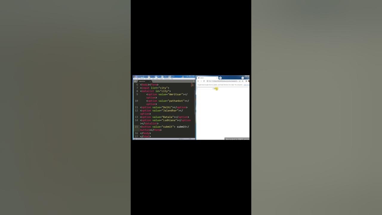 Create datalist in HTML #htmlfullcourse#htmltags - YouTube