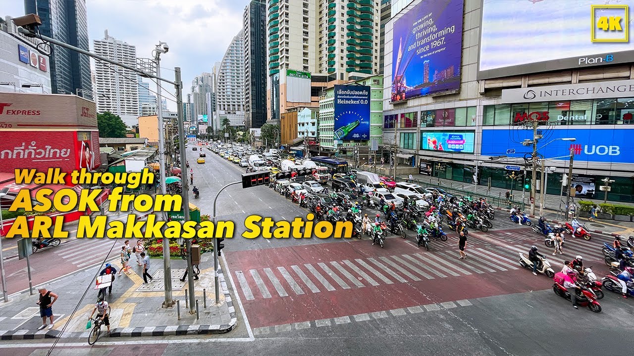 Walk through ASOK from ARL Makkasan station - YouTube