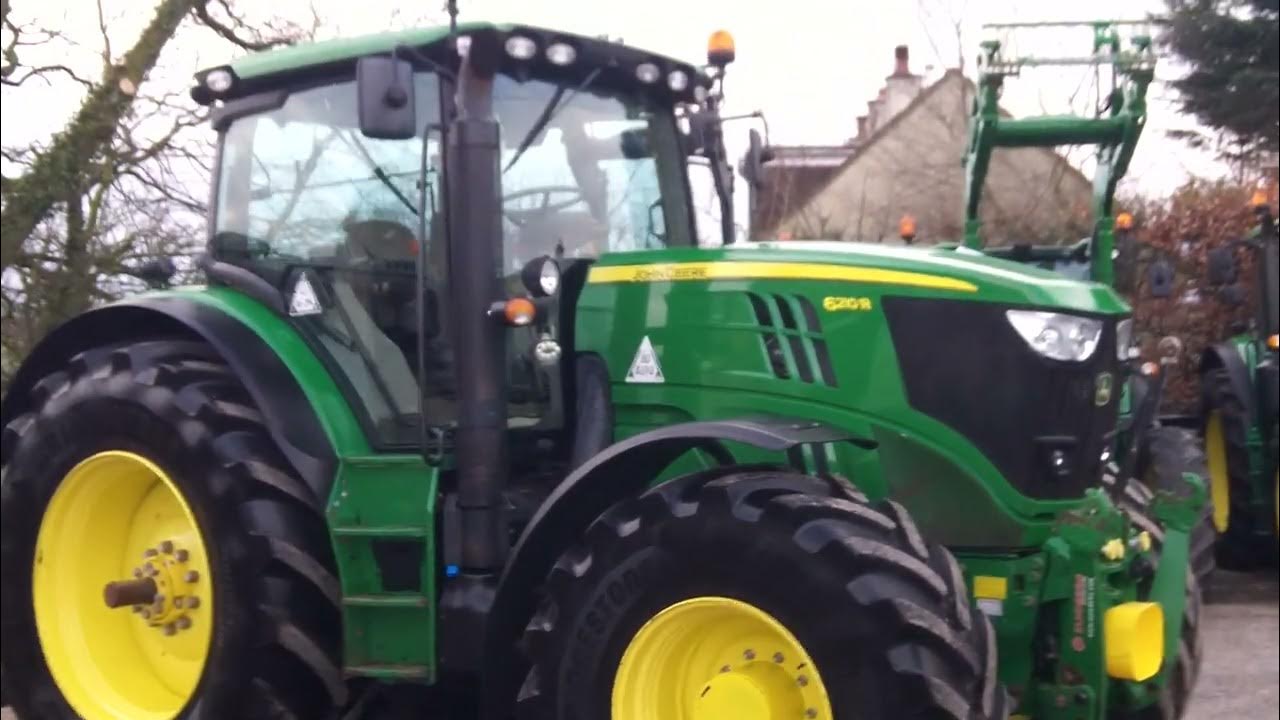 John Deere 6210R Autopower c/w Front Linkage & PTO - YouTube