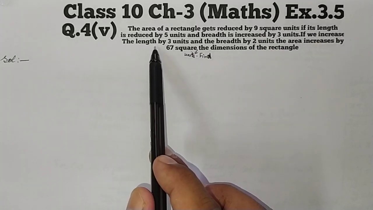 The area of a rectangle gets reduced by 9 square units, if its length ...