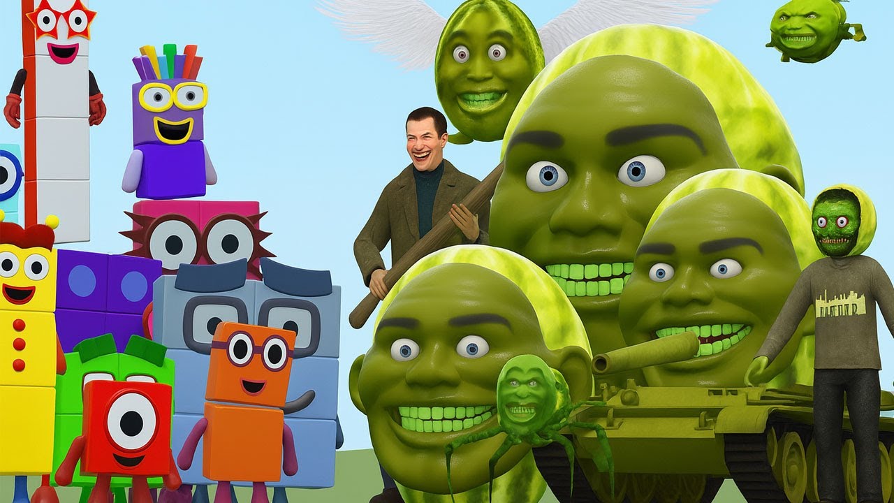 All New Lin Gang Melon Family Vs Number Blocks Family In Garry's Mod ...