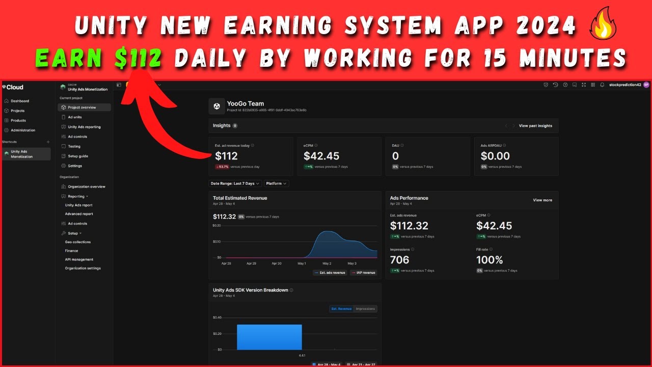 Unity New Earning System App 2024 | Earn $112 daily by working for 15 ...