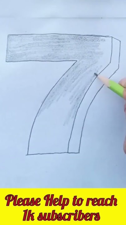 3d Drawing of Number 7. How to Draw Numbers. #3ddrawing - YouTube