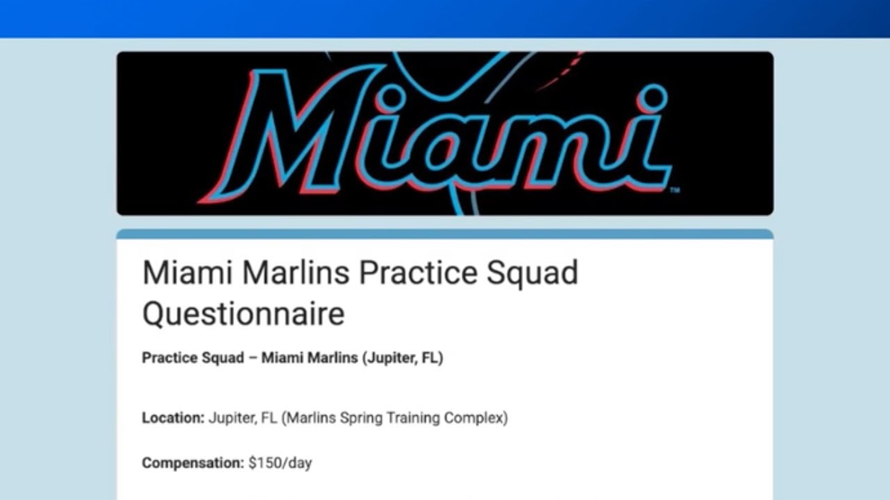 How We Filled Out the Marlins Practice Squad Questionnaire | FOF LIVE ...