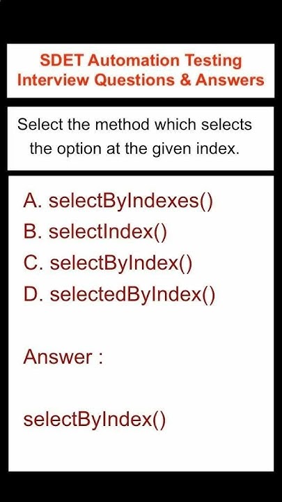 Selenium Select The Method Which Selects The Option Given Index Using The Selenium Actions