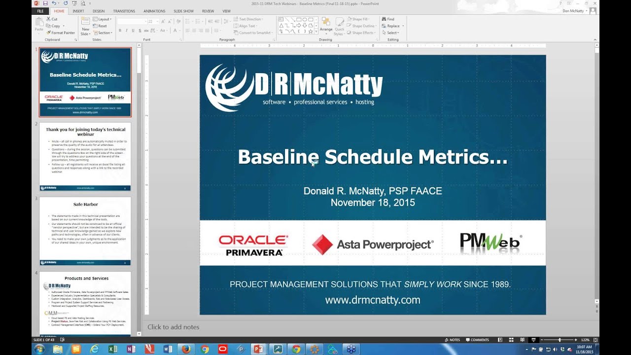 Nov 2015 BASELINE SCHEDULE METRICS - YouTube