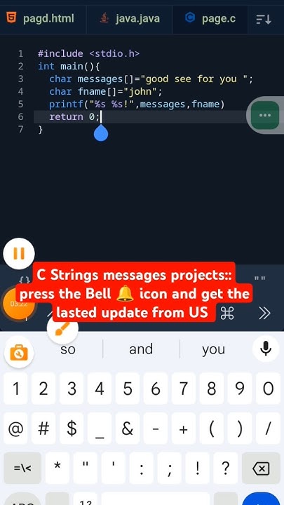 C Strings messages projects #shorts #c#strings #message #project#printf#return #coding # ...