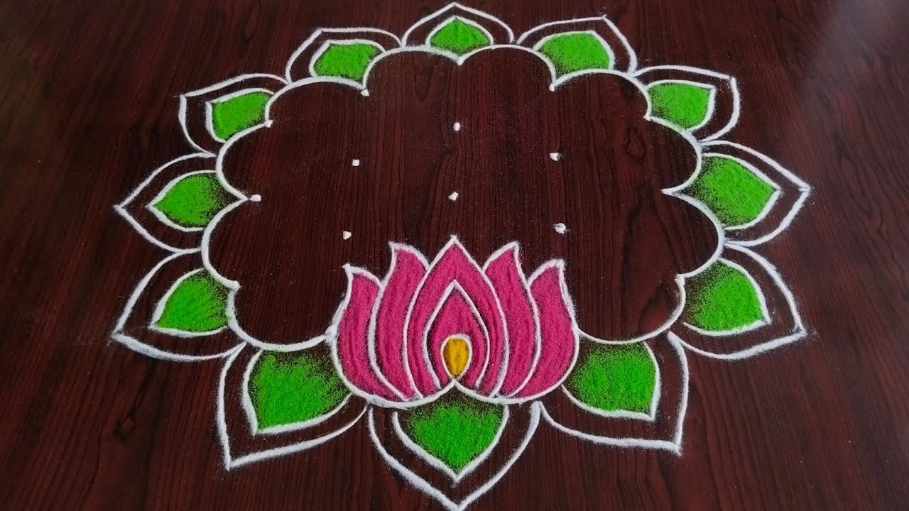 Mukkoti Ekadasi Special rangoli design with (5*3) dot's // Easy ...