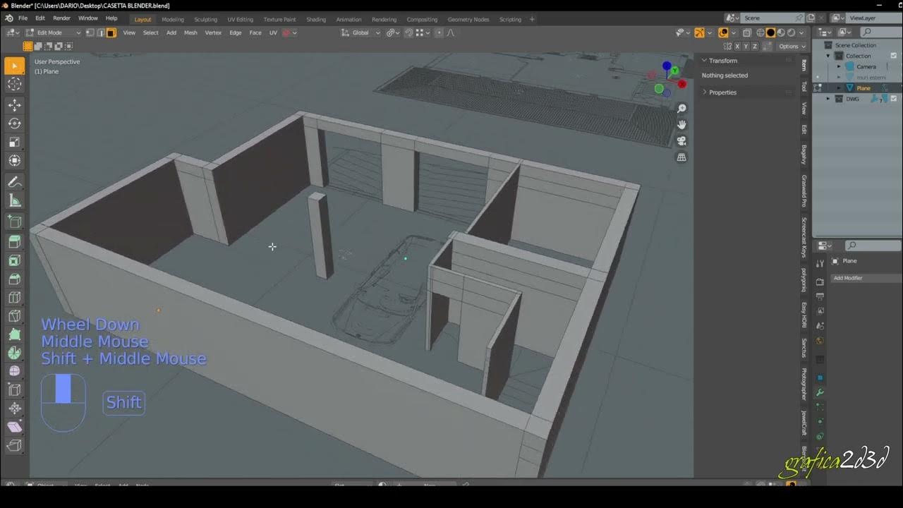 Modellare una casa con blender senza plugin - 03 APERTURE PIANO INTERRATO - YouTube