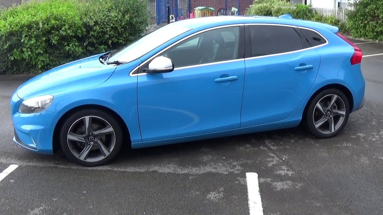 VOLVO V40 1 6 D2 R DESIGN 5DR, REBEL BLUE 001 - YouTube