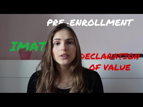 IMAT, pre-enrollment and declaration of value | studying medicine in Italy - YouTube