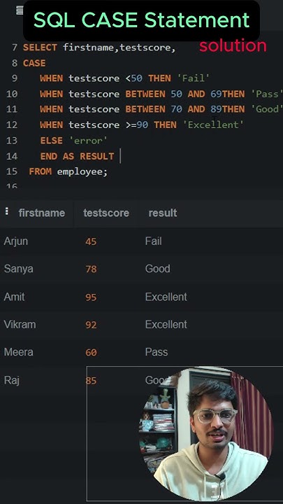 SQL CASE STATEMENT #sql #coding #education #interviewpreparation - YouTube