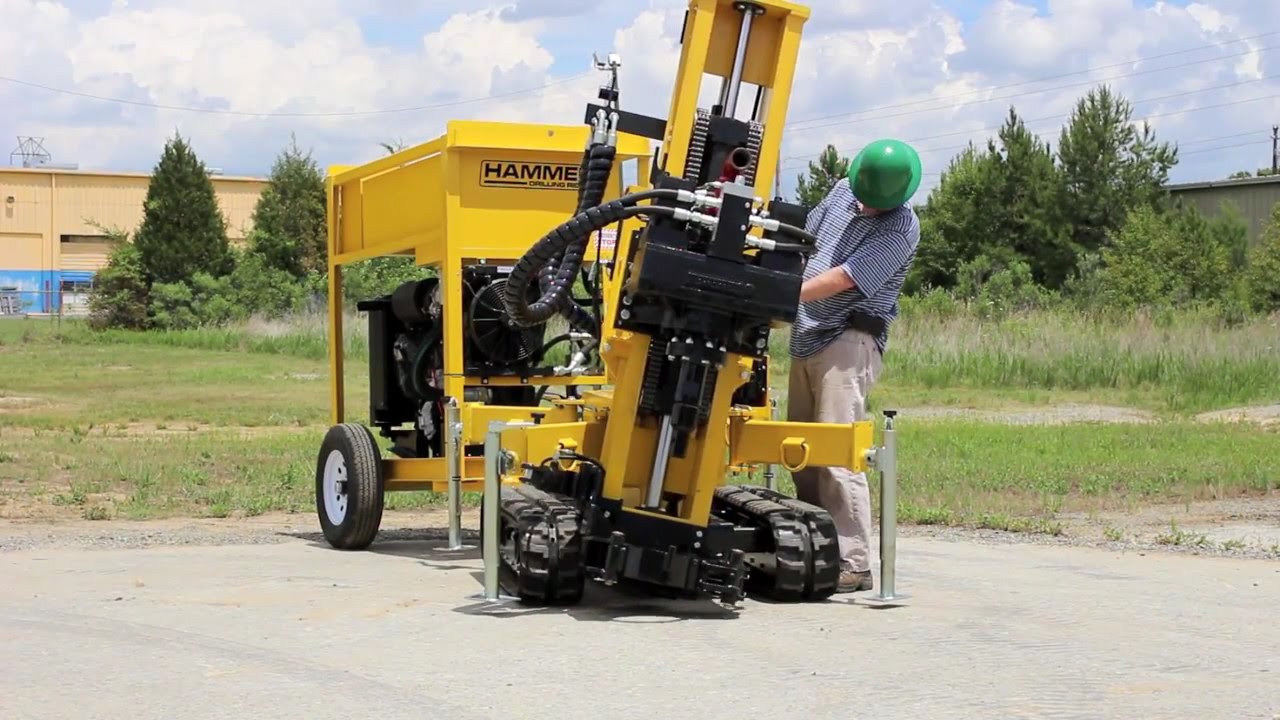 Micropile Rig - Low headroom Mast Side to Side - YouTube