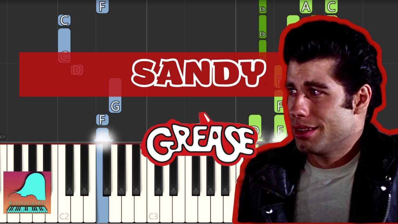 Sandy - Grease | Piano Accompaniment Tutorial (Synthesia) - YouTube