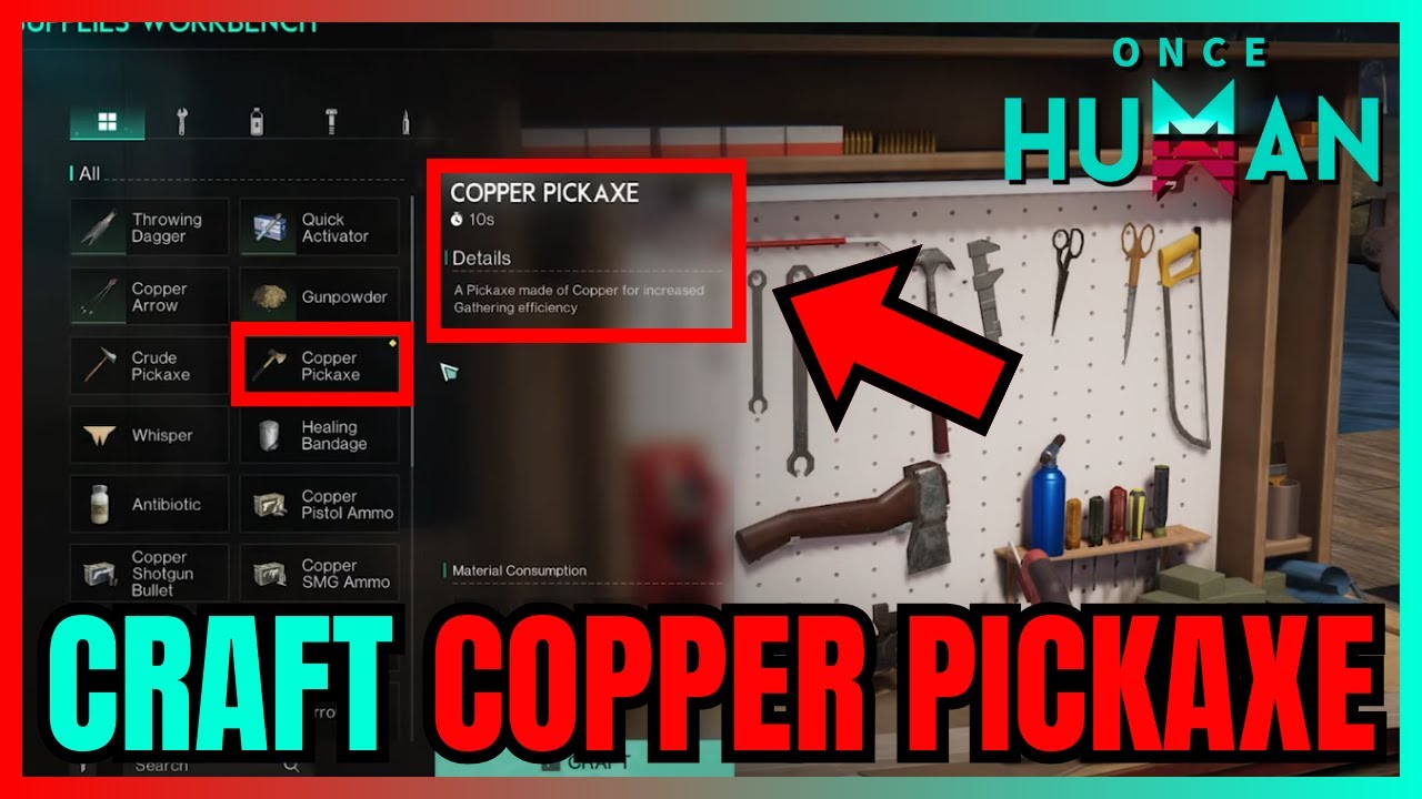 Once Human Craft A Copper Pickaxe (FULL GUIDE) - YouTube