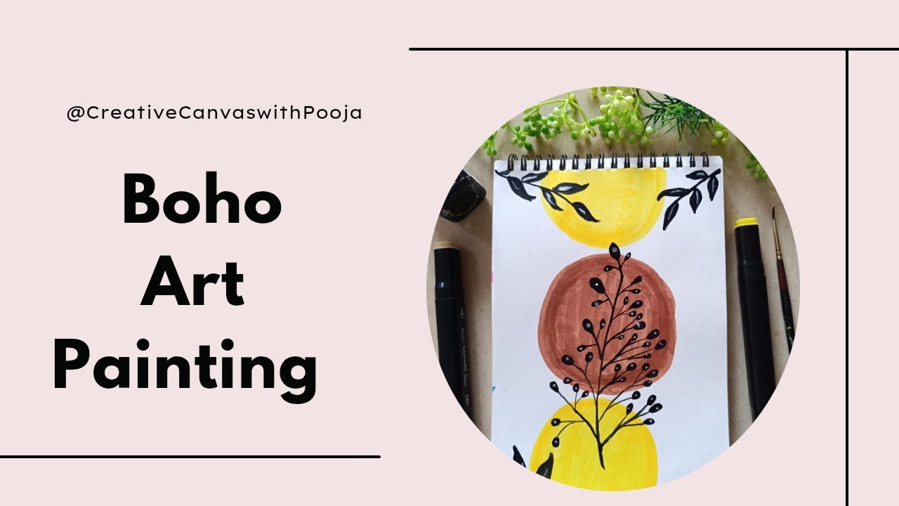 Boho Art / Easy Boho Art Painting/Boho Art Tutorial/Boho painting for ...