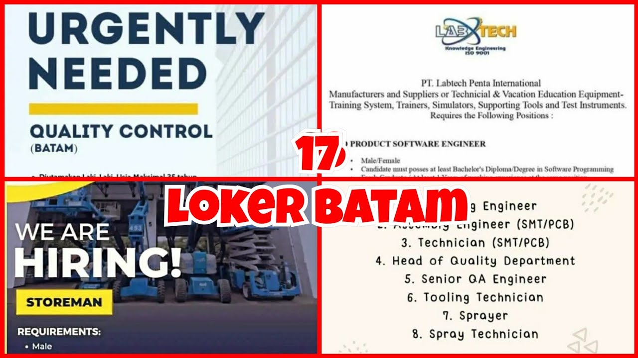 LOWONGAN KERJA BATAM HARI INI ‼️ LOKER BATAM TERBARU - YouTube