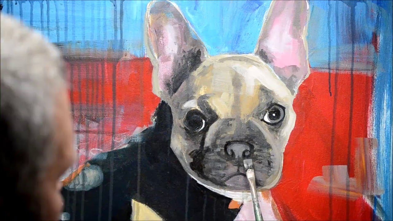 Painting Process: Frenchie Commission - YouTube
