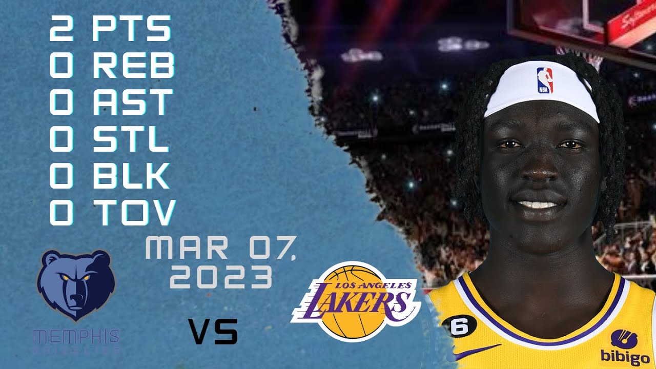 Wenyen Gabriel NBA LAKERS vs GRIZZLIES Regular season Gameplay ...