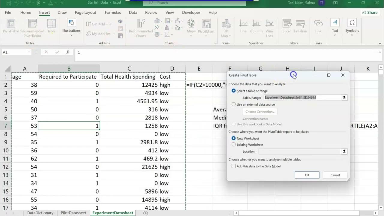 Business example using Excel_Mean-Median-IQR Formulas-PivotTable-Scatterplot-Regression_Part1 ...