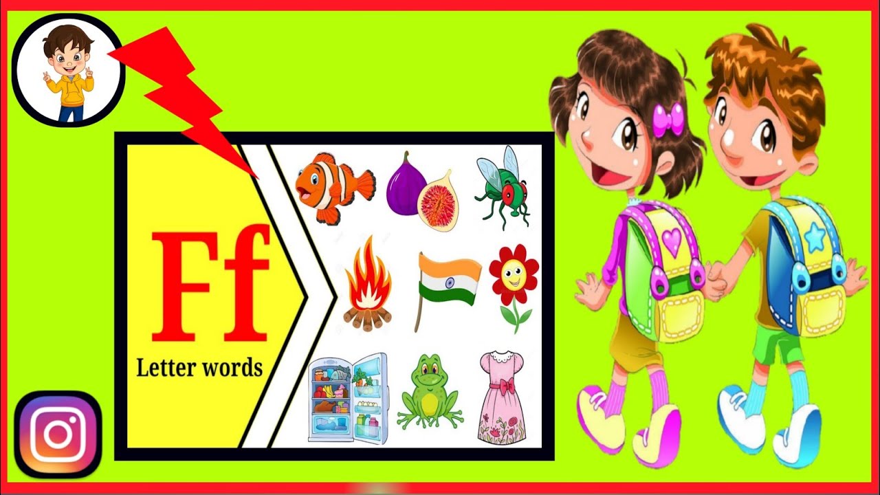 THE WORDS STARTING WITH ALPHABET F | ABCD FOR KIDS | KIDZ ADDA - YouTube
