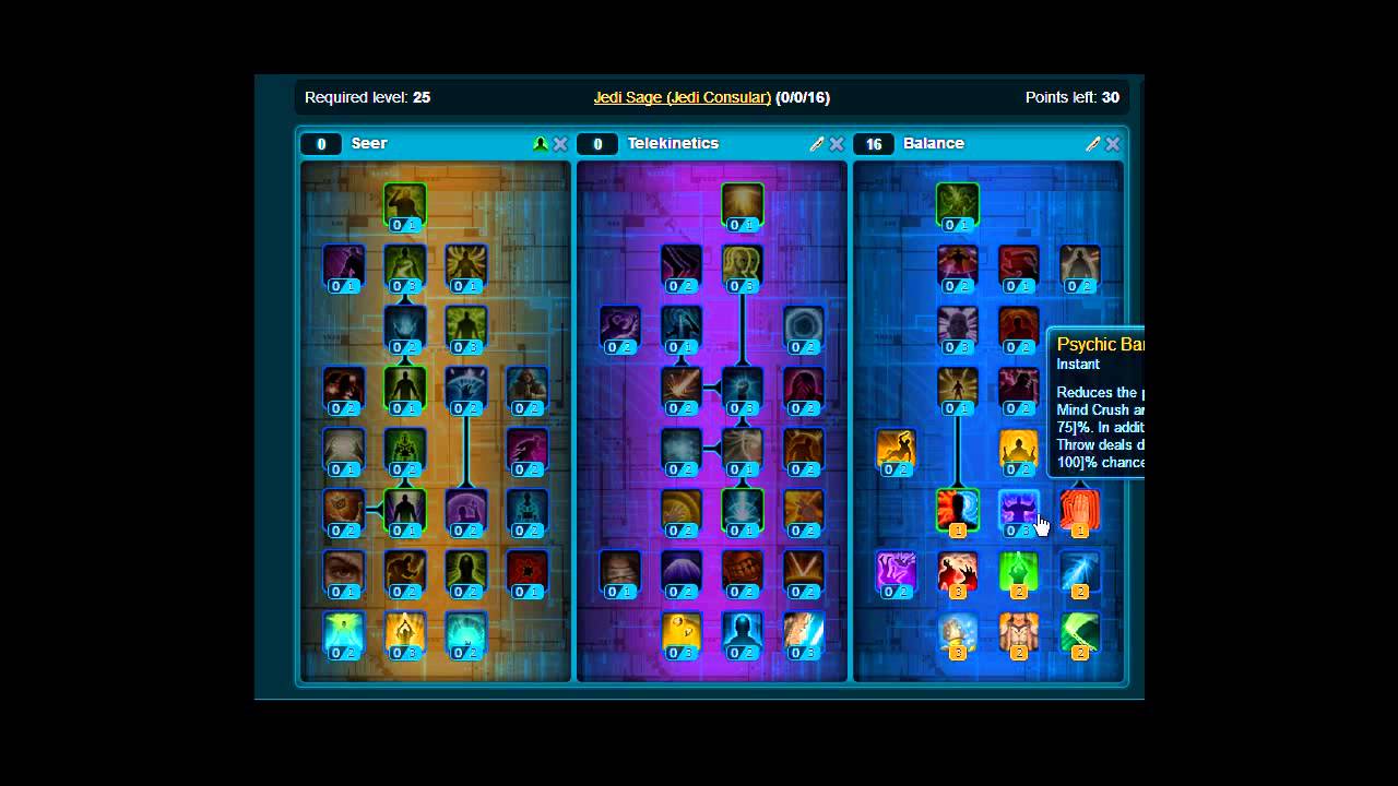 SWTOR Jedi Consular Sage 2 4 Leveling Build - YouTube