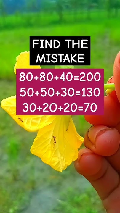 FIND THE MISTAKE #shorts #puzzlegame #mathstricks - YouTube