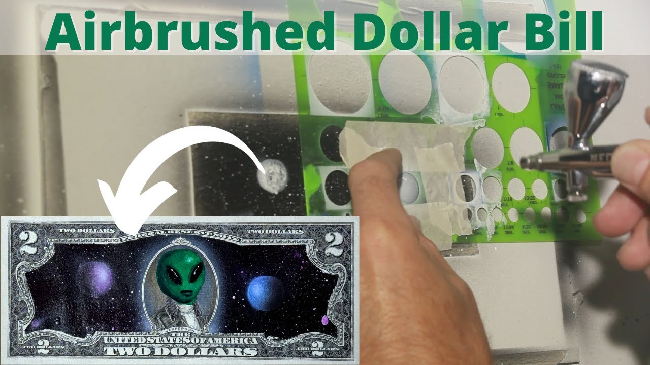 Alien Galaxy - Airbrushed on $2 Dollar Bill - YouTube