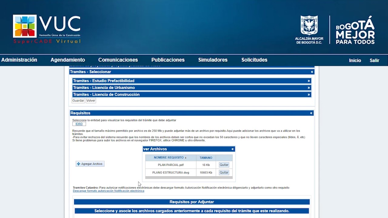 Radiación de solicitud - VUC - YouTube