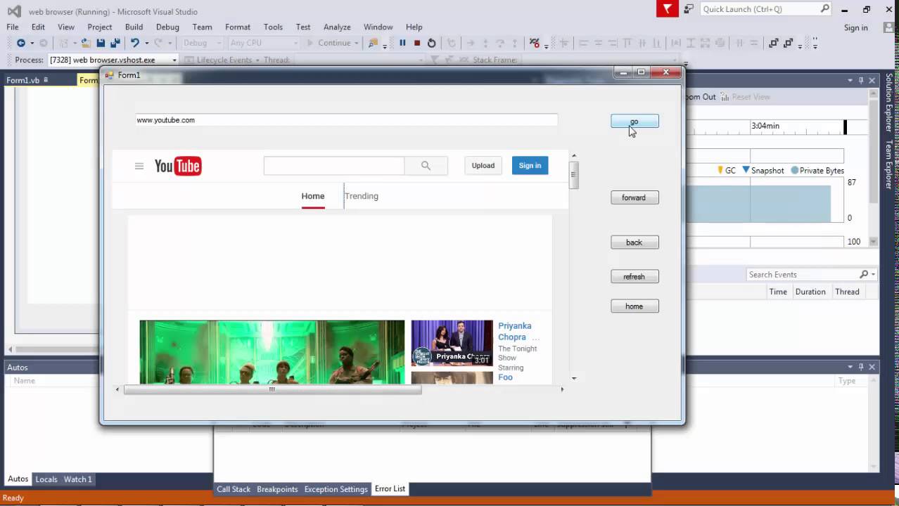 visual basic webbrowser - YouTube