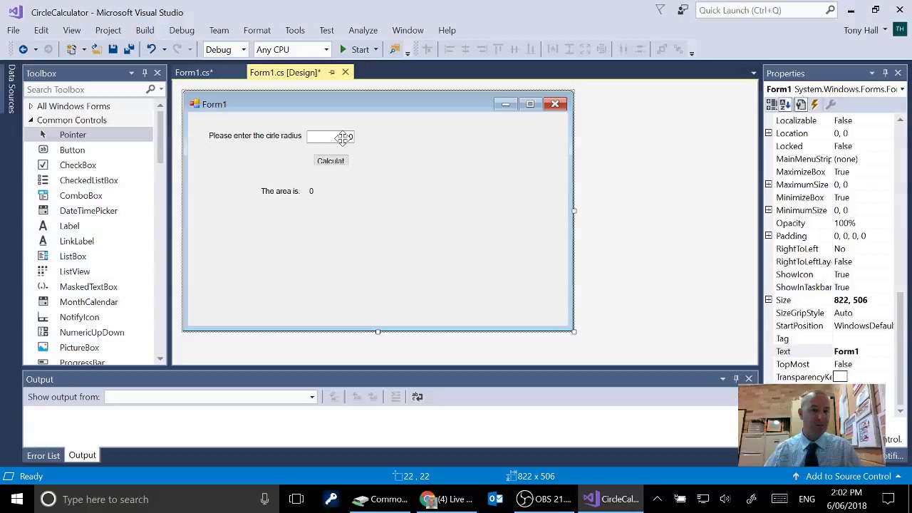 Coding with Visual Studio C# - Area Calculator - Part 1 Screen Design ...