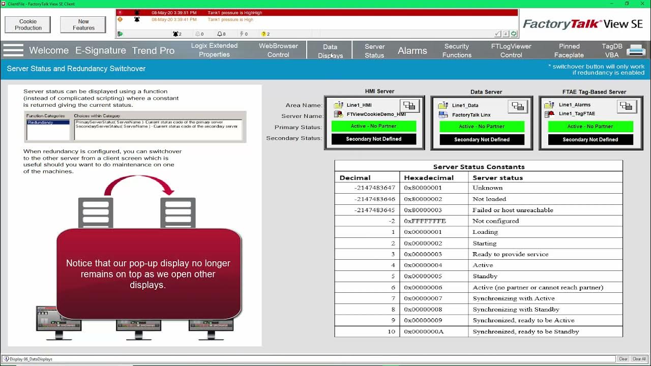 Pin or Unpin a Pop-up display during runtime in FactoryTalk View SE - YouTube