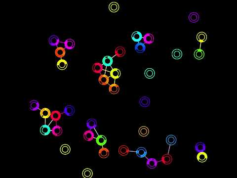Visualize relationship of flock by color. Draw by openFrameworks - YouTube