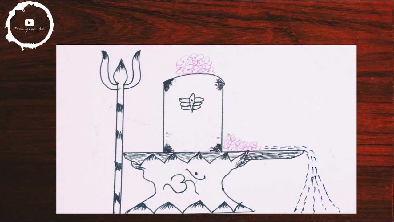 Beautiful Shivling Sketch - Step by Step | Easy Drawing with Pen ...