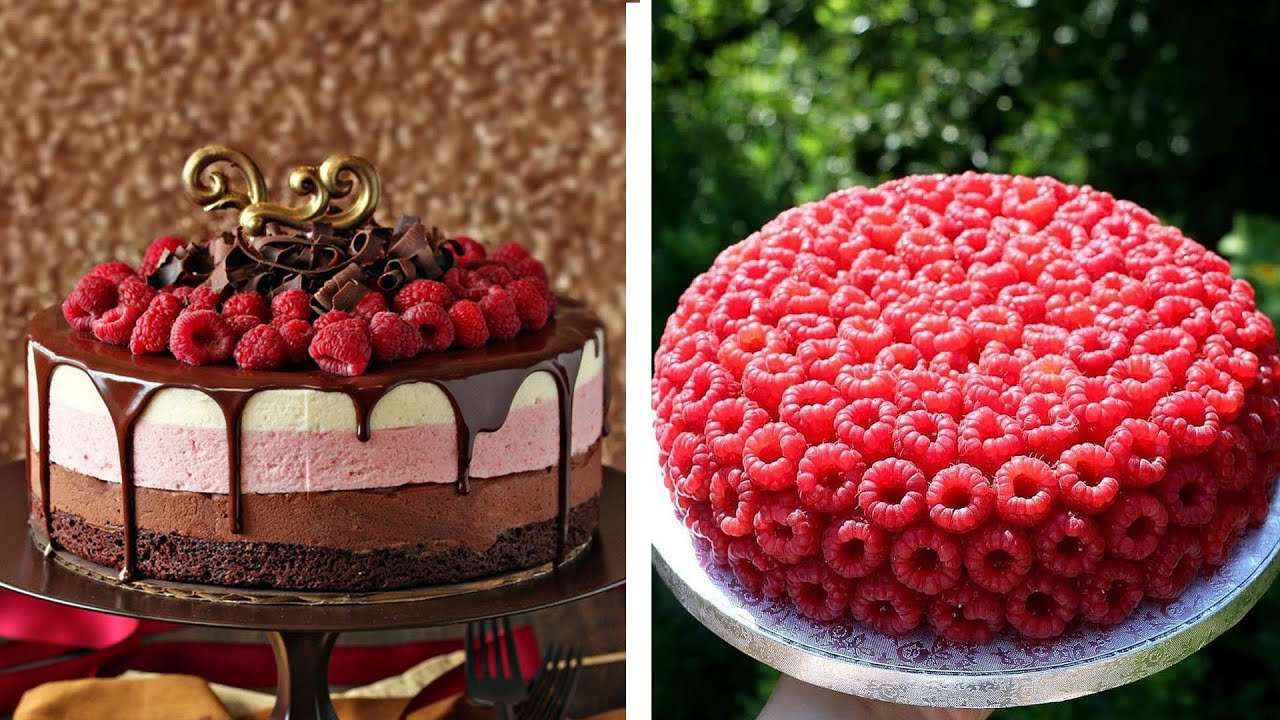 9 NO BAKE RASPBERRY CHEESECAKE RECIPE 🤩 RASPBERRY CAKE DECORATION - YouTube