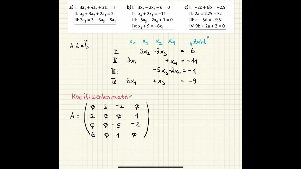 MmtA4 5.42b) Lösen eines Gleichungssystem - YouTube