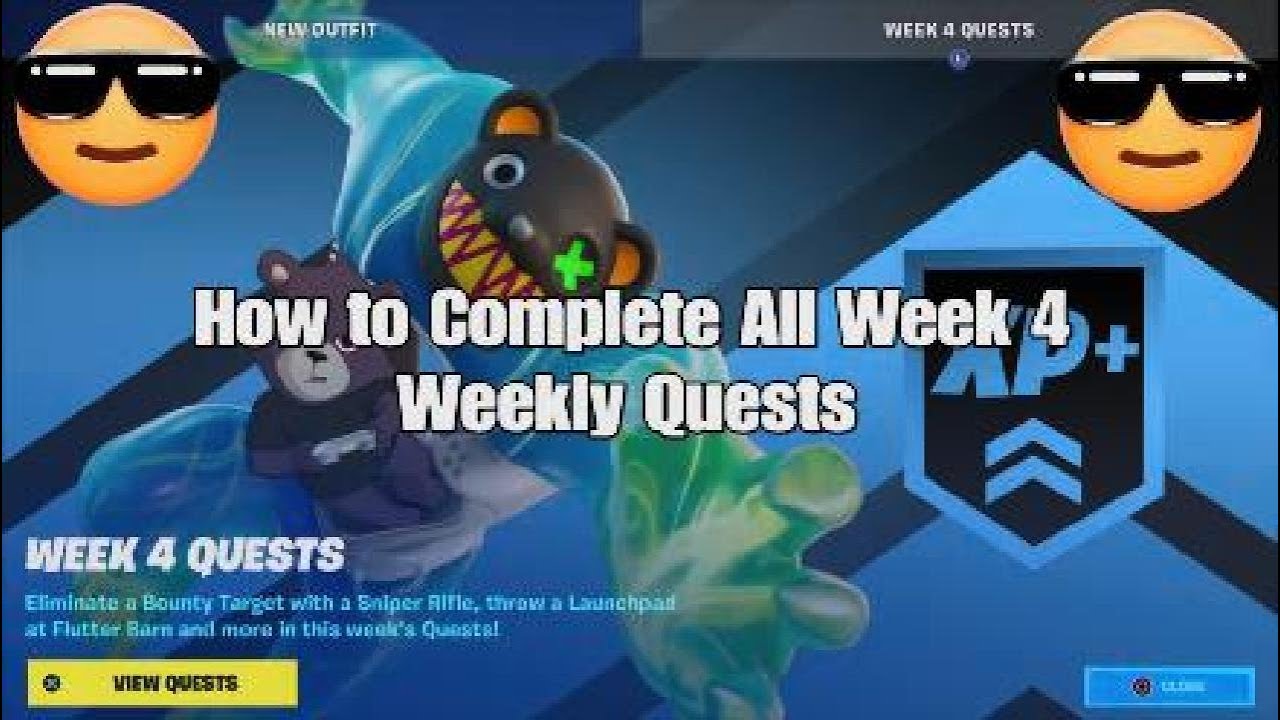 How to Complete All Fortnite Week 4 Weekly Quests - Chapter 3 Season 4 ...