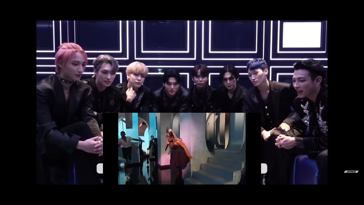 ateez reaction to Ariana grande no tears left to cry live - YouTube