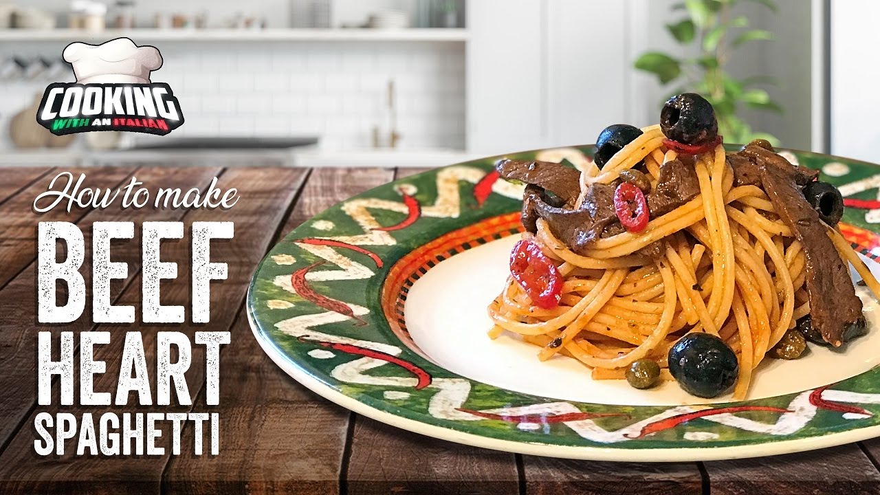 COW HEART Spaghetti a very healthy low calorie meal - YouTube